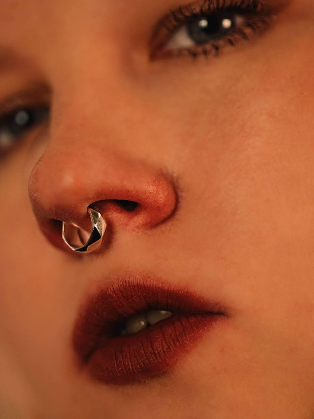 Face Jewels/ Nose Cuff/ Fake Nose Piercing/comfortable/solid Sterling ...