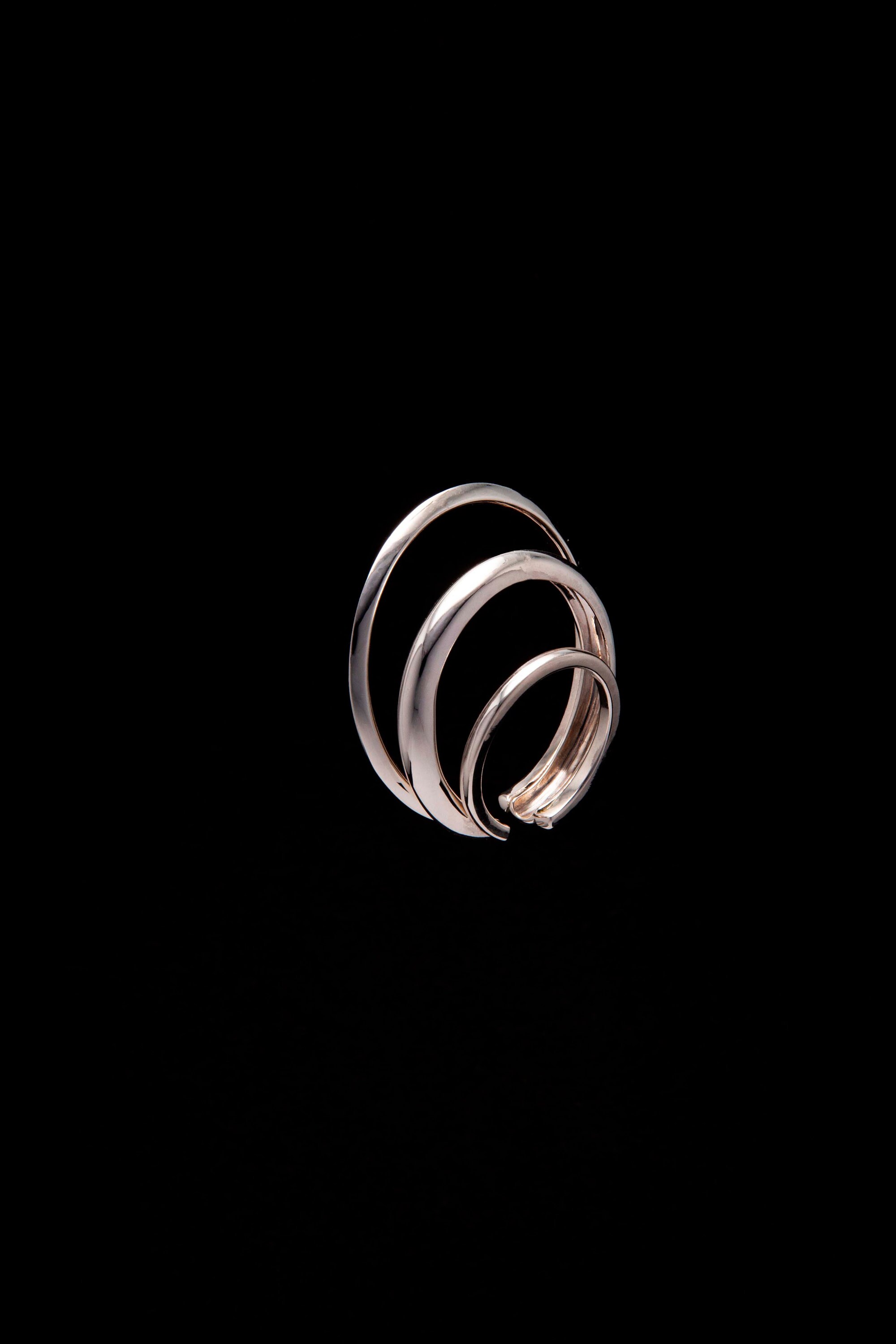 Spiral Ear Cuff/ Queer Ear Wrap/ Triple Geometric Hoop Cuff/ Solid ...