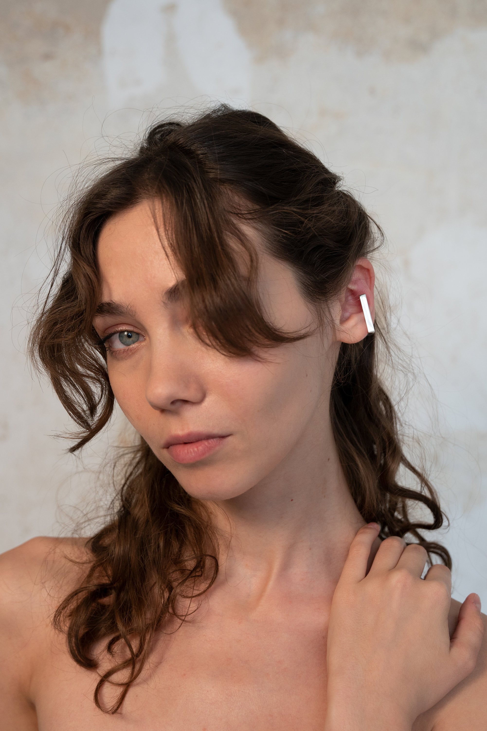 Geometric Square Ear Cuff/ Non Gender Binary Silver Ear Wrap/ Non ...