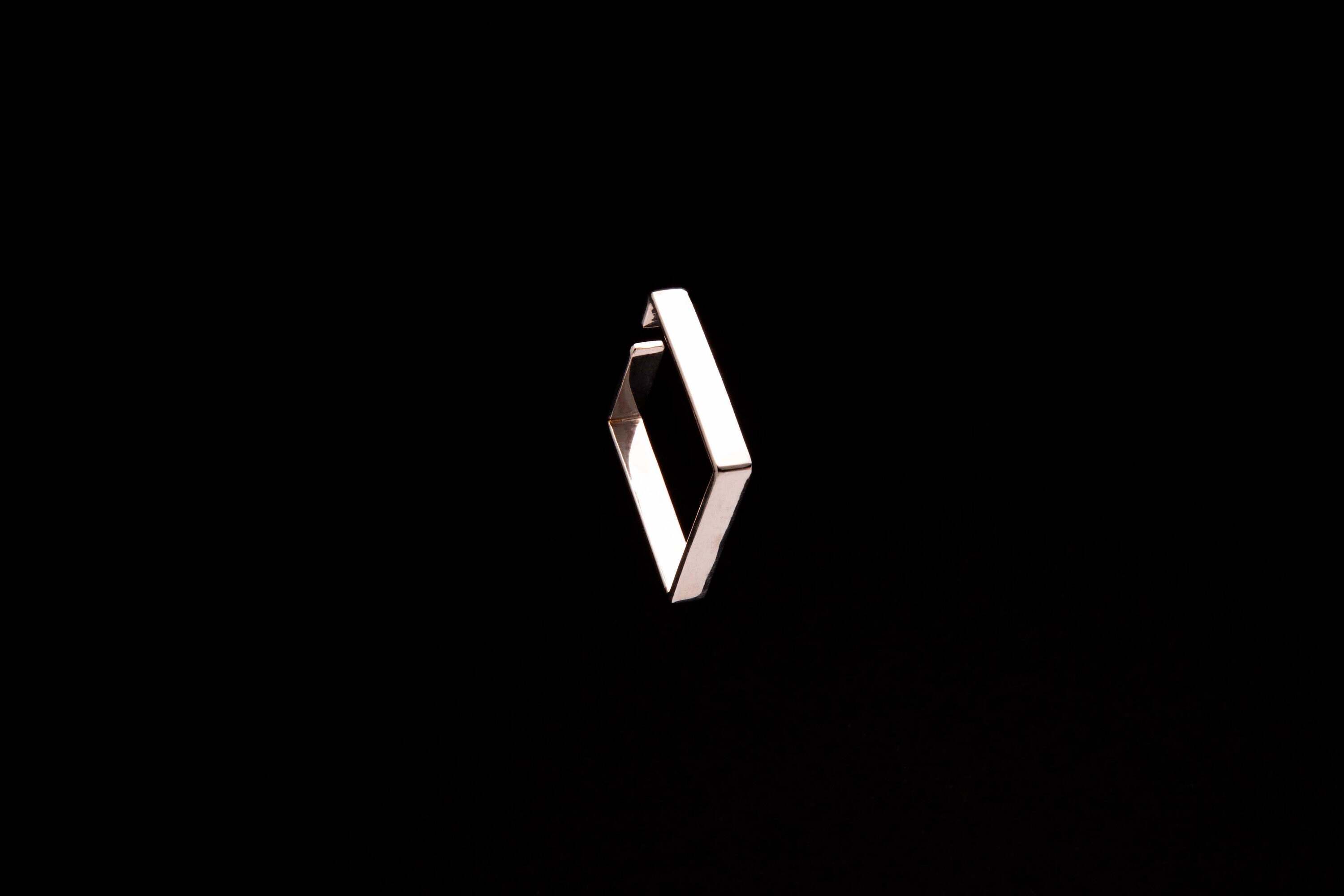 Geometric Square Ear Cuff/ Non Gender Binary Silver Ear Wrap/ Non ...