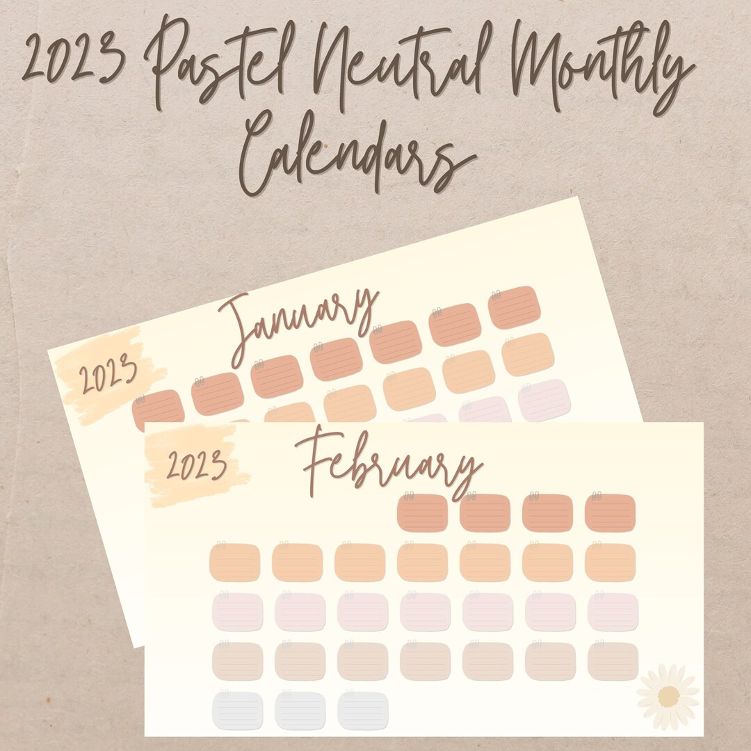 Pastel Aesthetic 2023 Calendar - Etsy