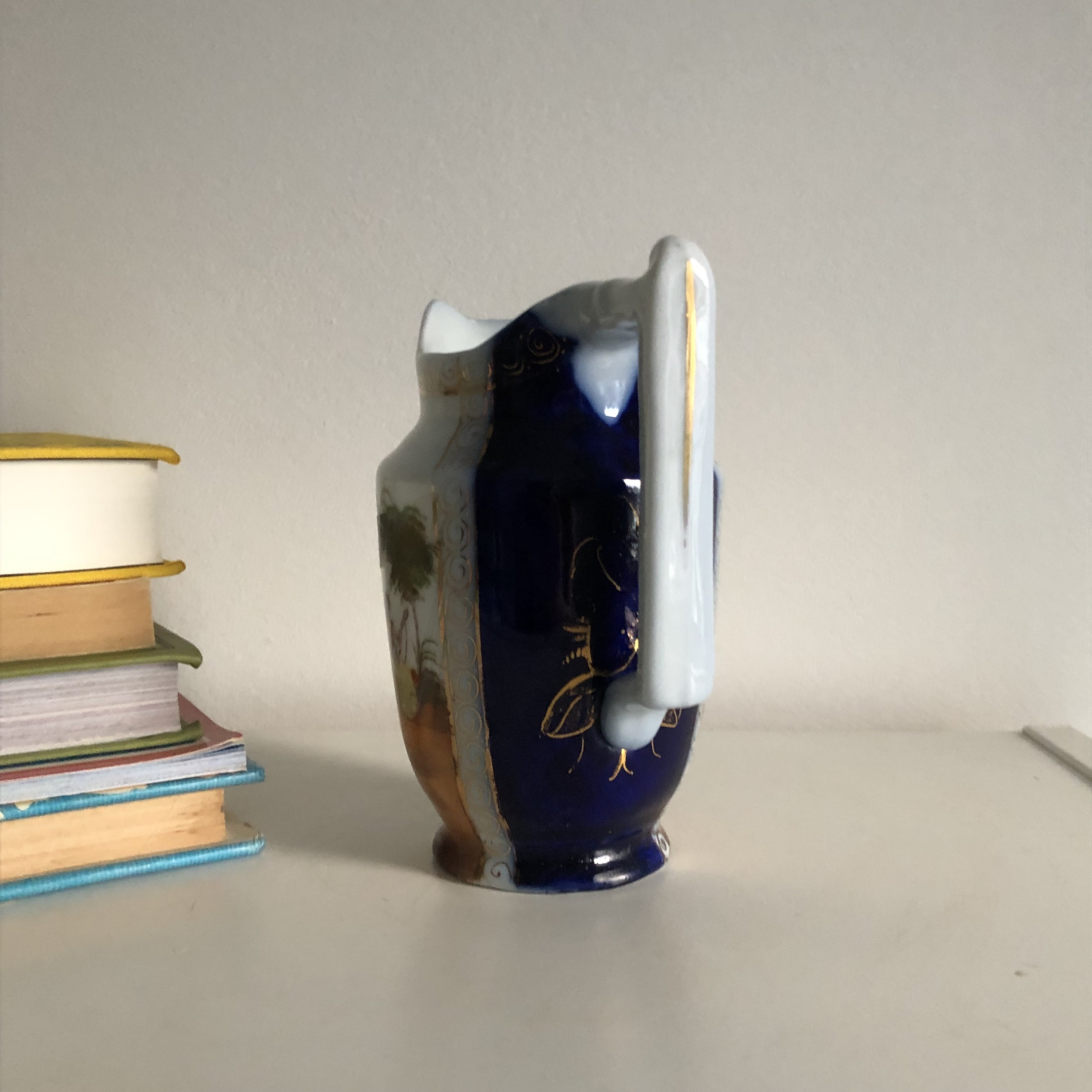 Vintage Romantic Blue Vase / Jug - Porcelain Traditional Lovers and ...