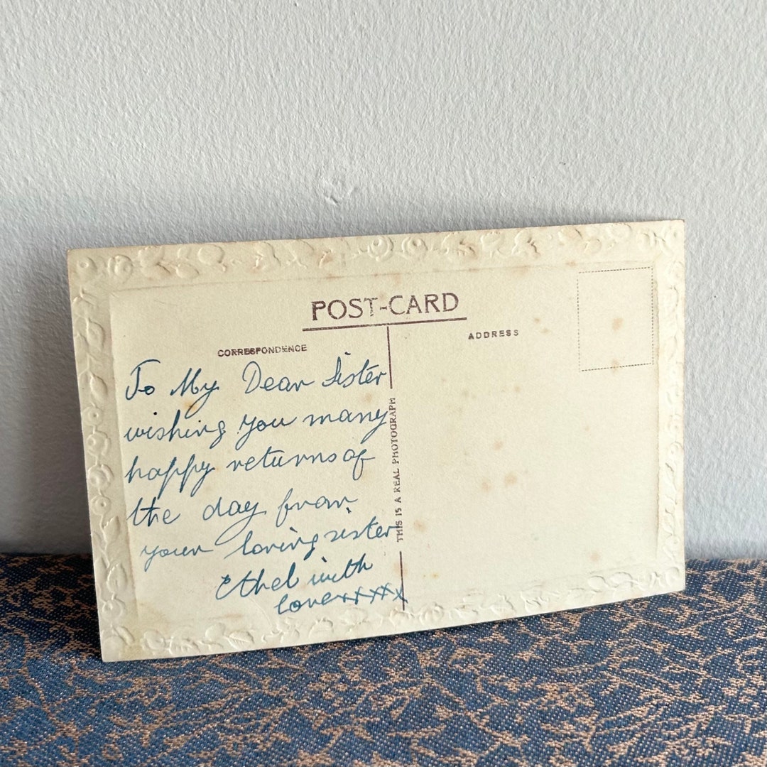 Beautiful Vintage Birthday Postcard - Dear Sister - Colourful Rose and ...