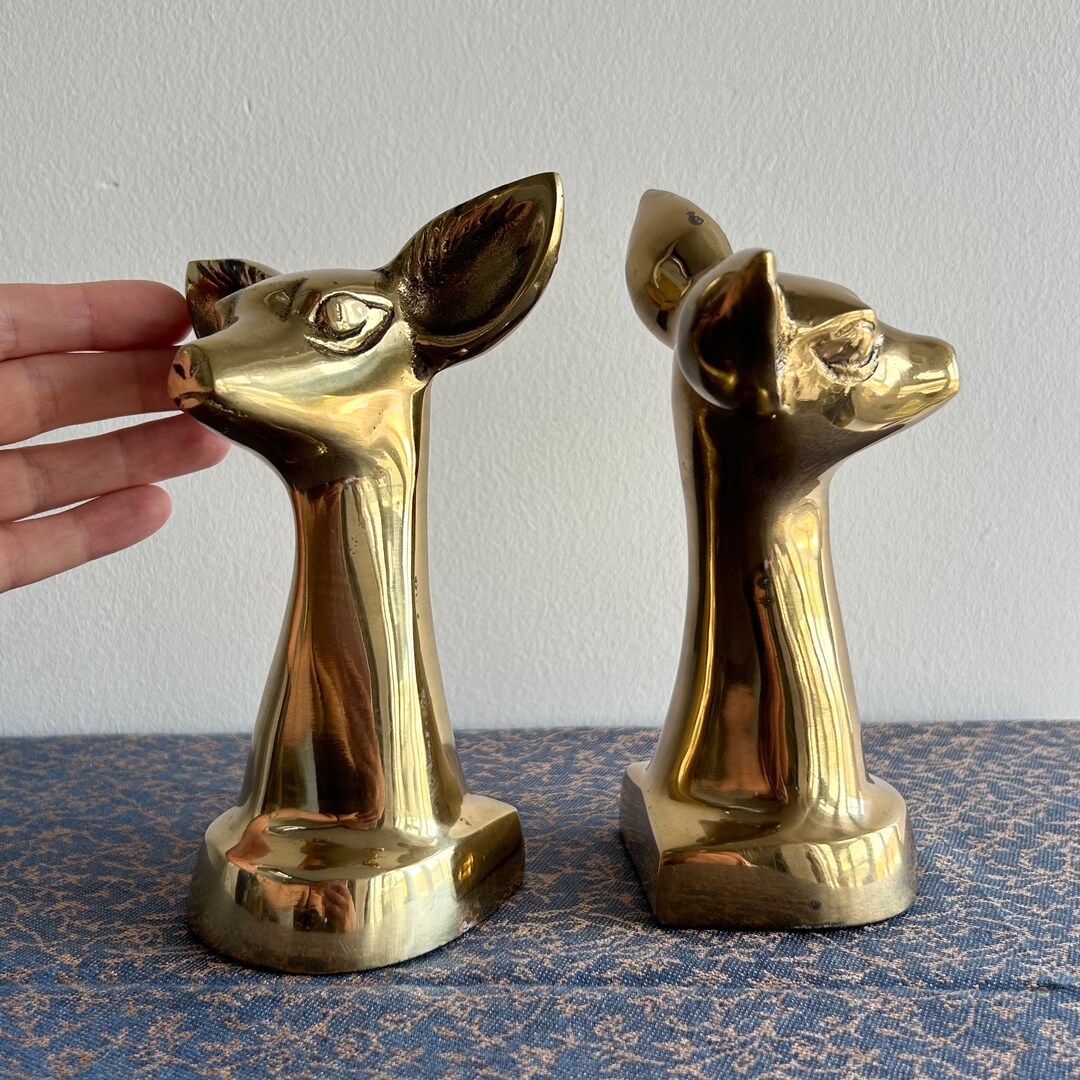 Vintage Metal Deer Bookends - Classic Midcentury Statement Home Decor ...
