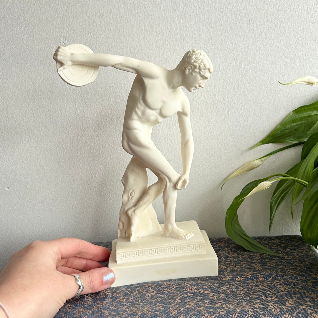 Vintage Greek Discus Figurine- Classic Discobolos Male Statue, off ...