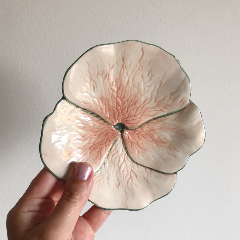 Vintage Flower Plate by Casa Pupo Italy Handpainted Pink - Etsy