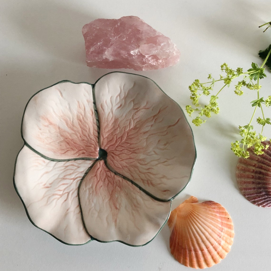 Vintage Flower Plate by Casa Pupo Italy Handpainted Pink Floral Dish ...