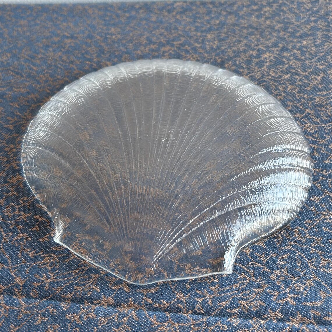 Vintage Glass Seashell Plate - Retro Decorative Glassware, Shell Shaped ...