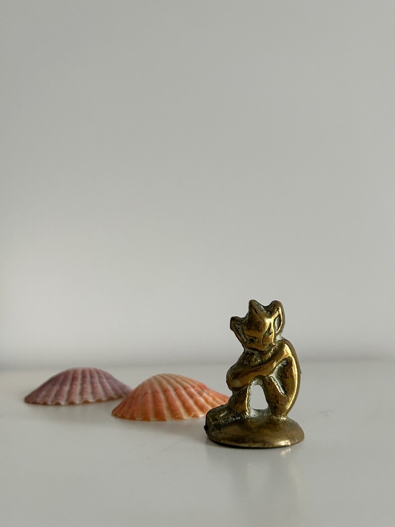 Vintage Cornish Piskie Souvenir Small Brass Figurine Lucky - Etsy