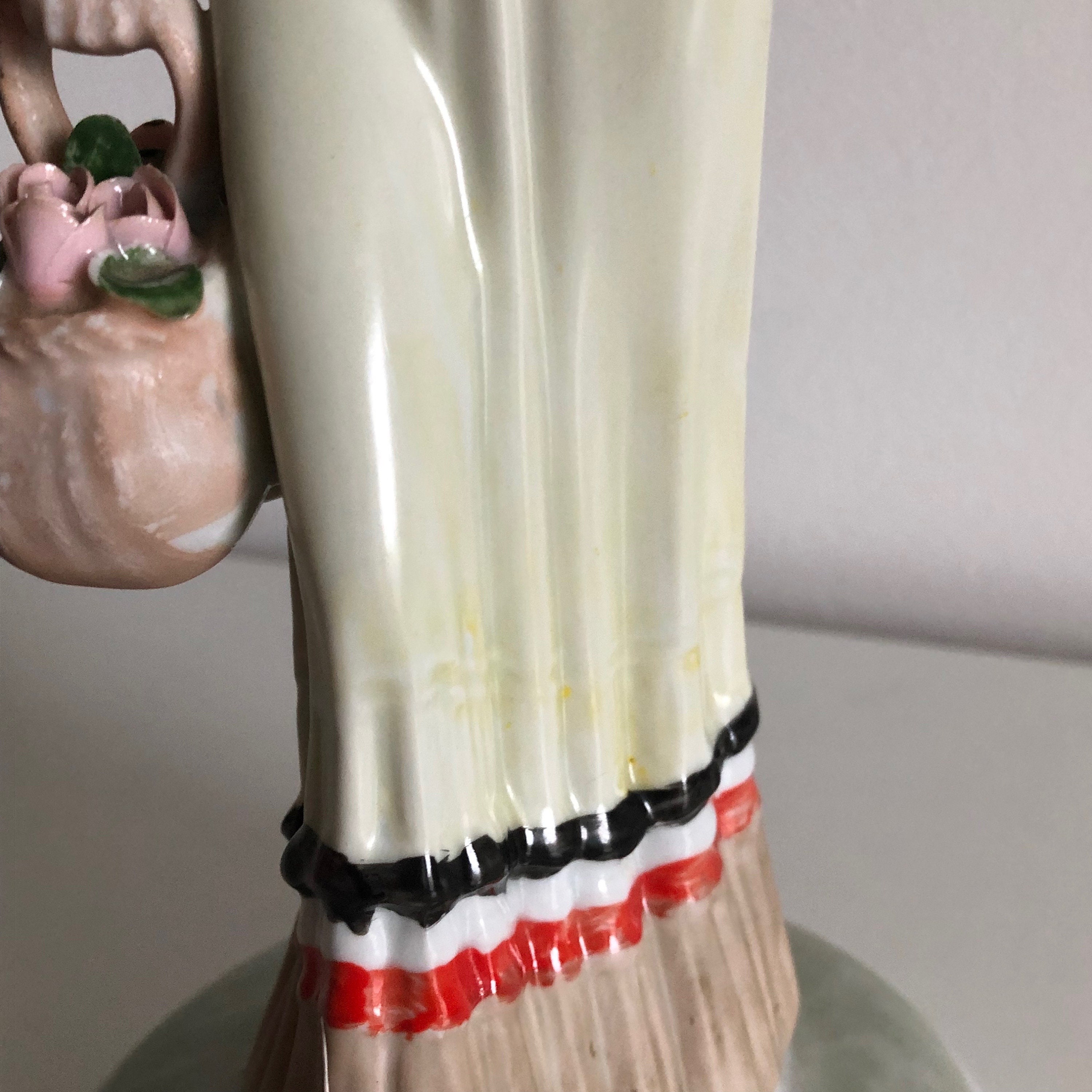 Vintage Porcelain Lady With Flowers Figurine 1970s Alba Iulia Made in ...
