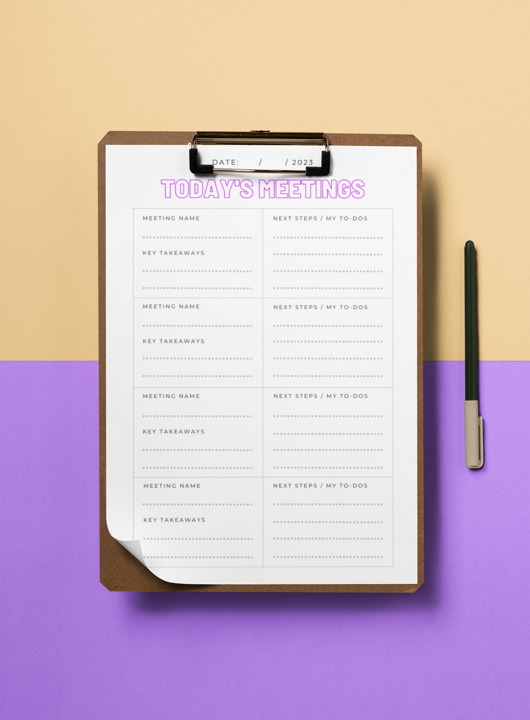 Quick & Easy Printable PDF Meeting Minutes Template, Document, Meeting ...