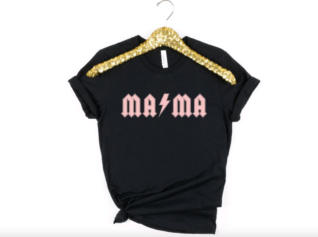 ACDC Mama Tee | ACDC Mama Shirt | ACDC Font | Mama Shirt | Bella Canvas ...