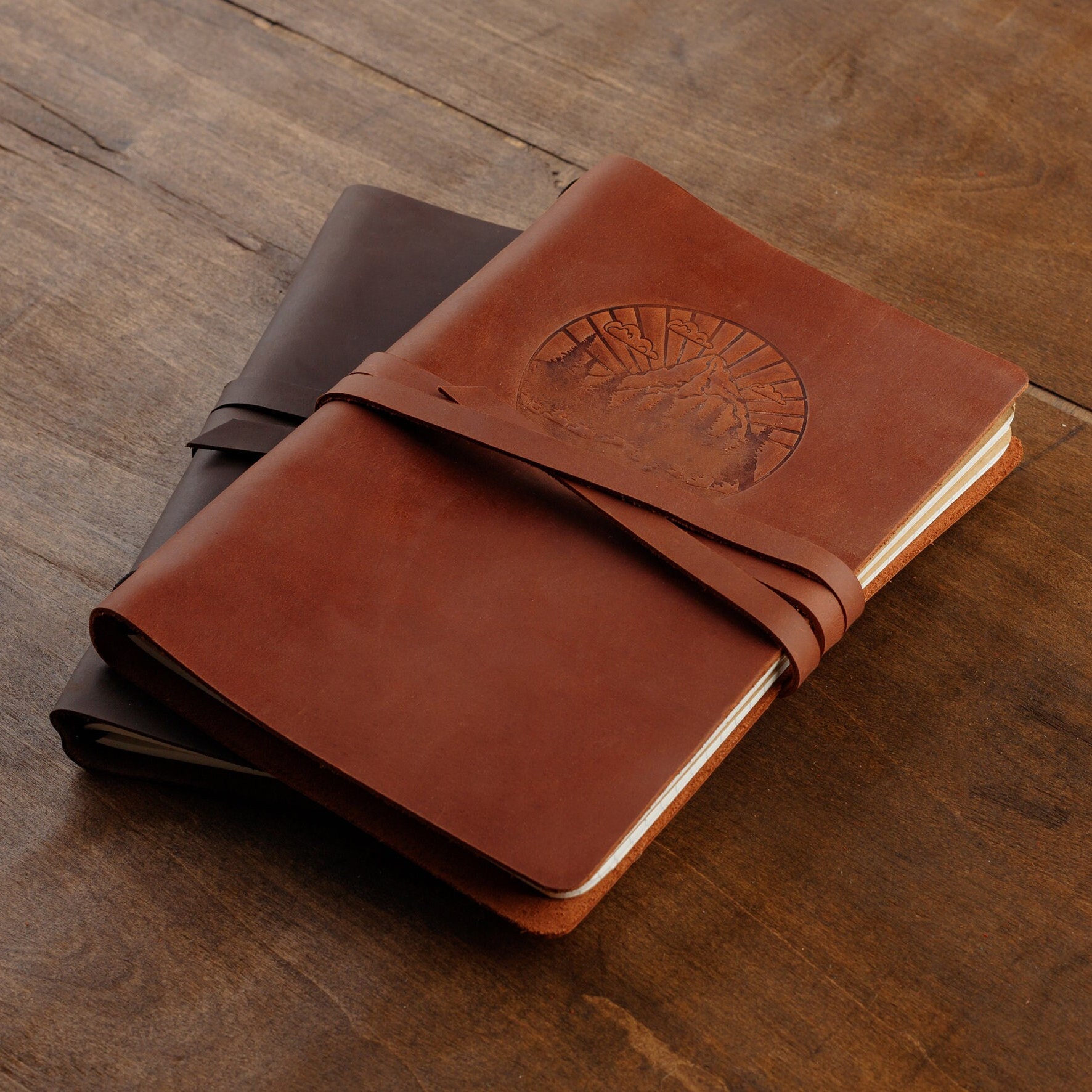 Monogrammed Leather Travel Journal: Personalized Notebook, Travel ...