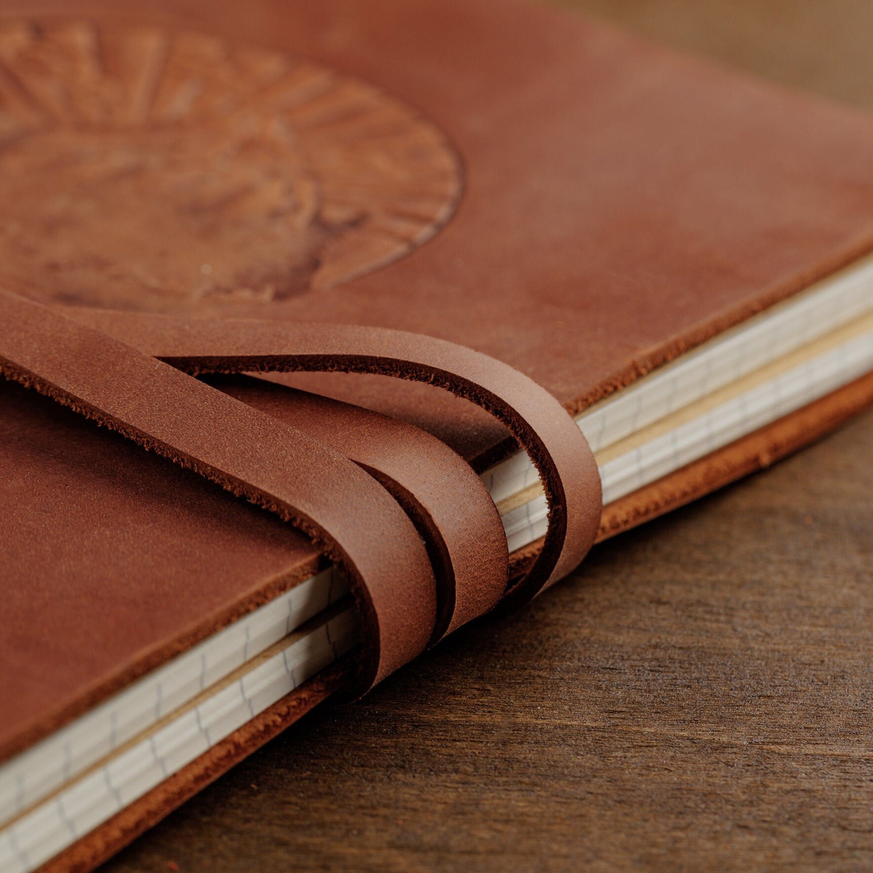 Brown Leather Notebook With Personalization for Gift, Engraved Leather ...