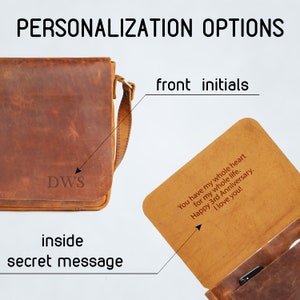 Handmade Leather Messenger Bag: Personalized Laptop Satchel - Etsy