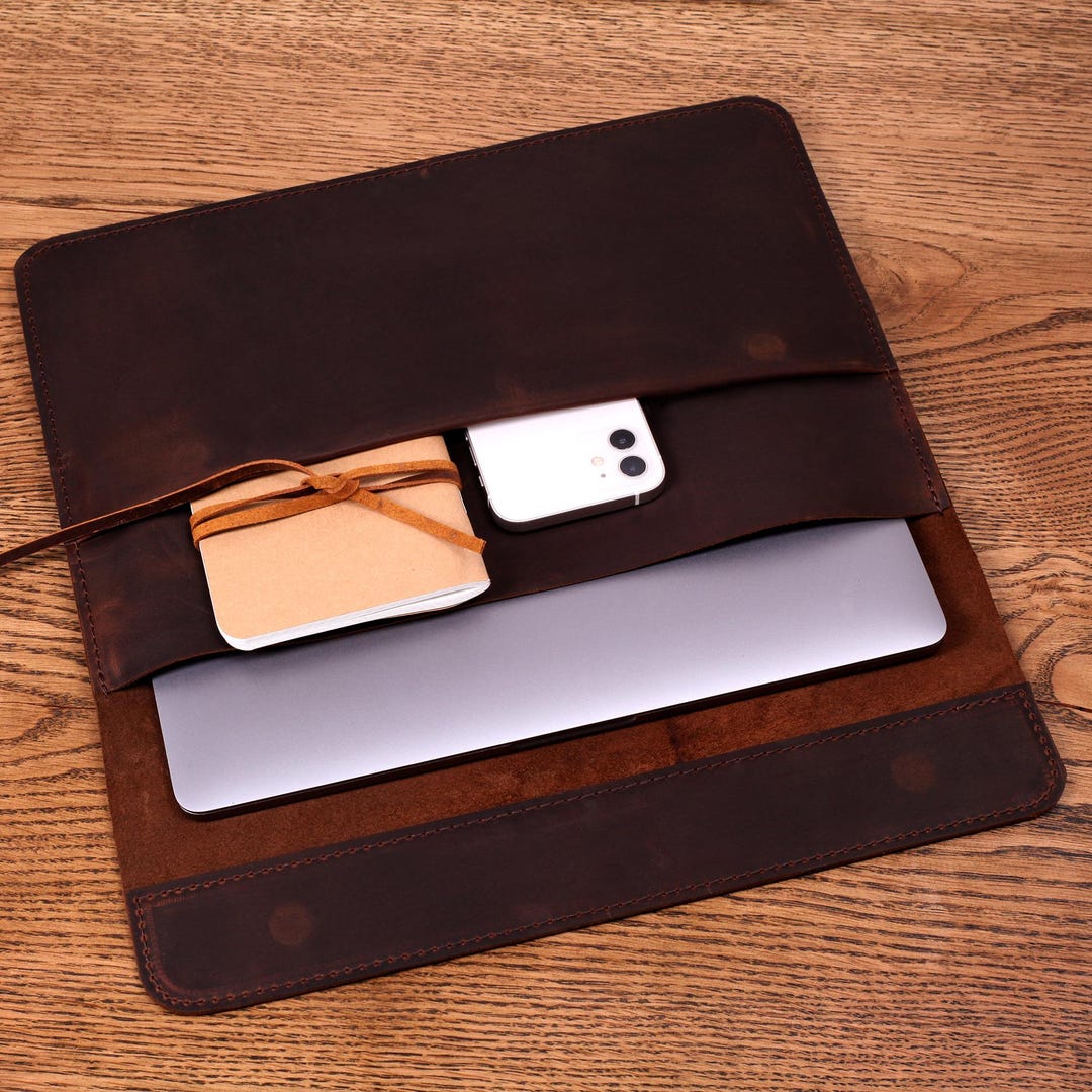 Brown Leather Laptop Sleeve for Ultimate Protection Computer, Slim ...