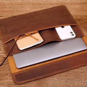 Personalized Leather Laptop Case, Leather Laptop Sleeve, MacBook Pro ...