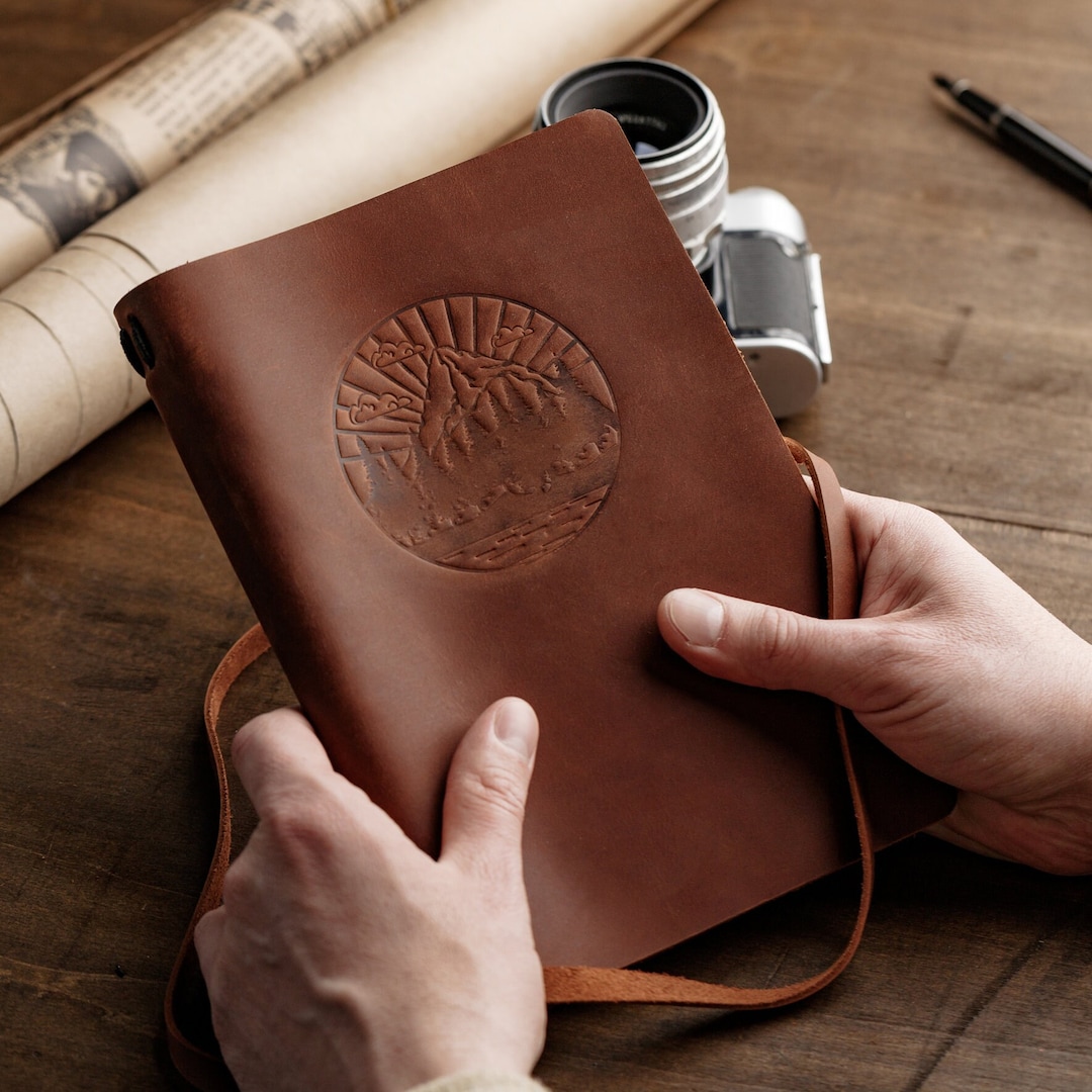 Monogrammed Leather Travel Journal: Personalized Notebook, Travel ...