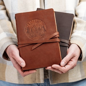 Leather Notebook, Leather Travelers Notebook, Brown Leather Notebook ...
