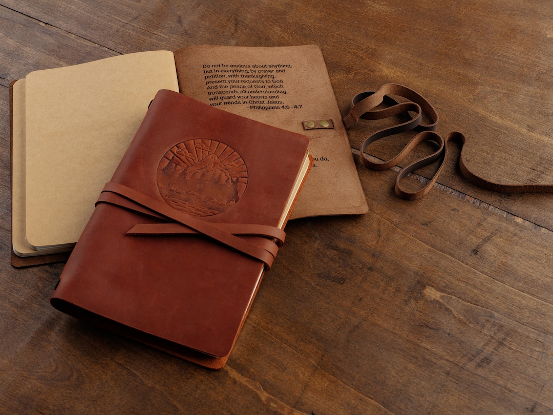 Personalized Leather Journal, Brown Engraved Leather Journal With ...