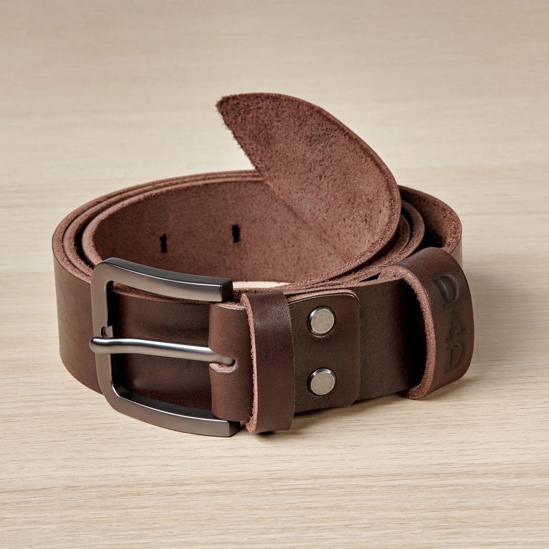 Personalized Engraved Leather Belt With Initials & Secret Message ...