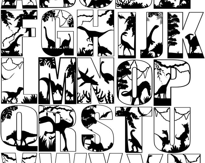 Dinosaur Letter SVG Digital Download - Etsy