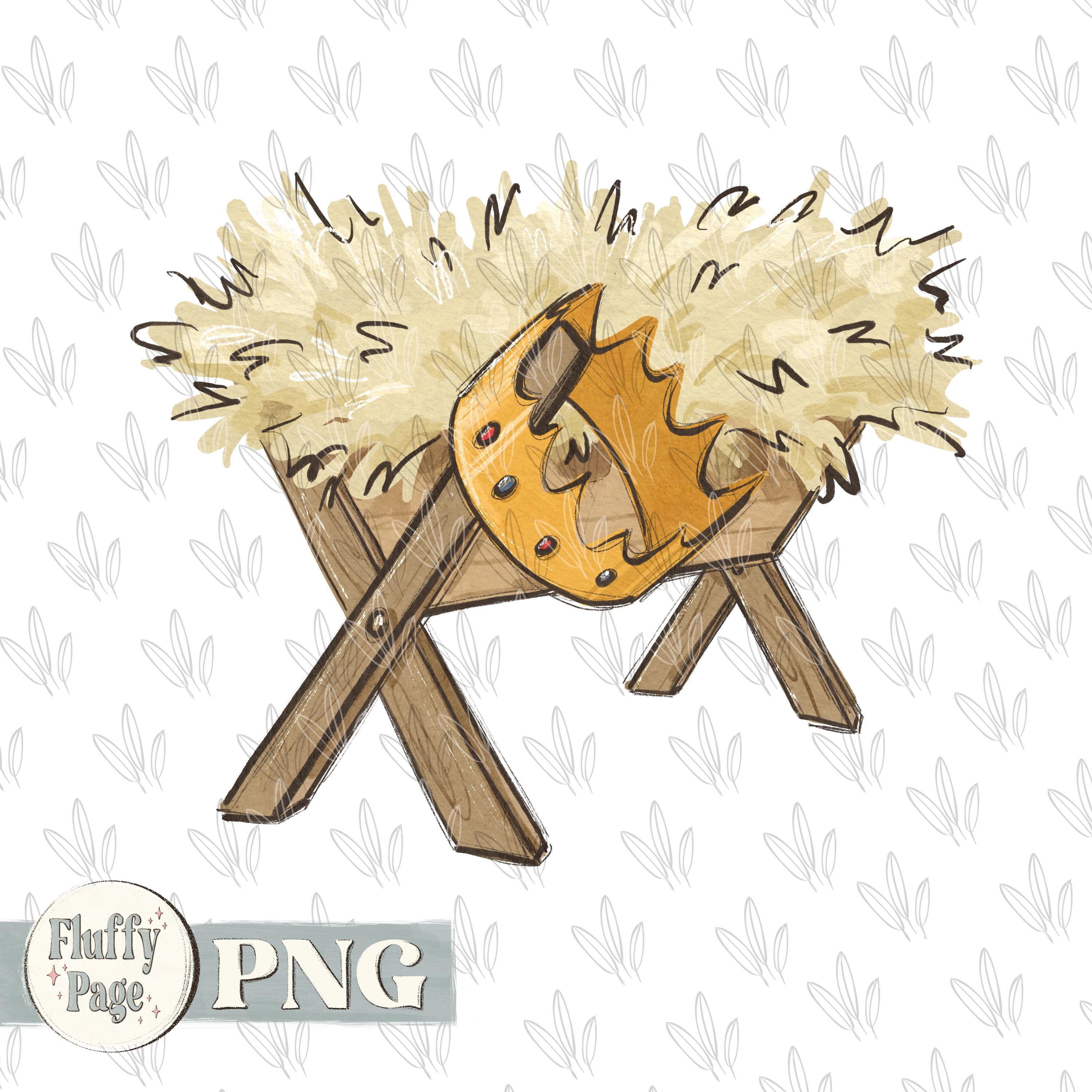 Manger and Crown PNG, Manger Baby Jesus, Church Merry Christmas ...