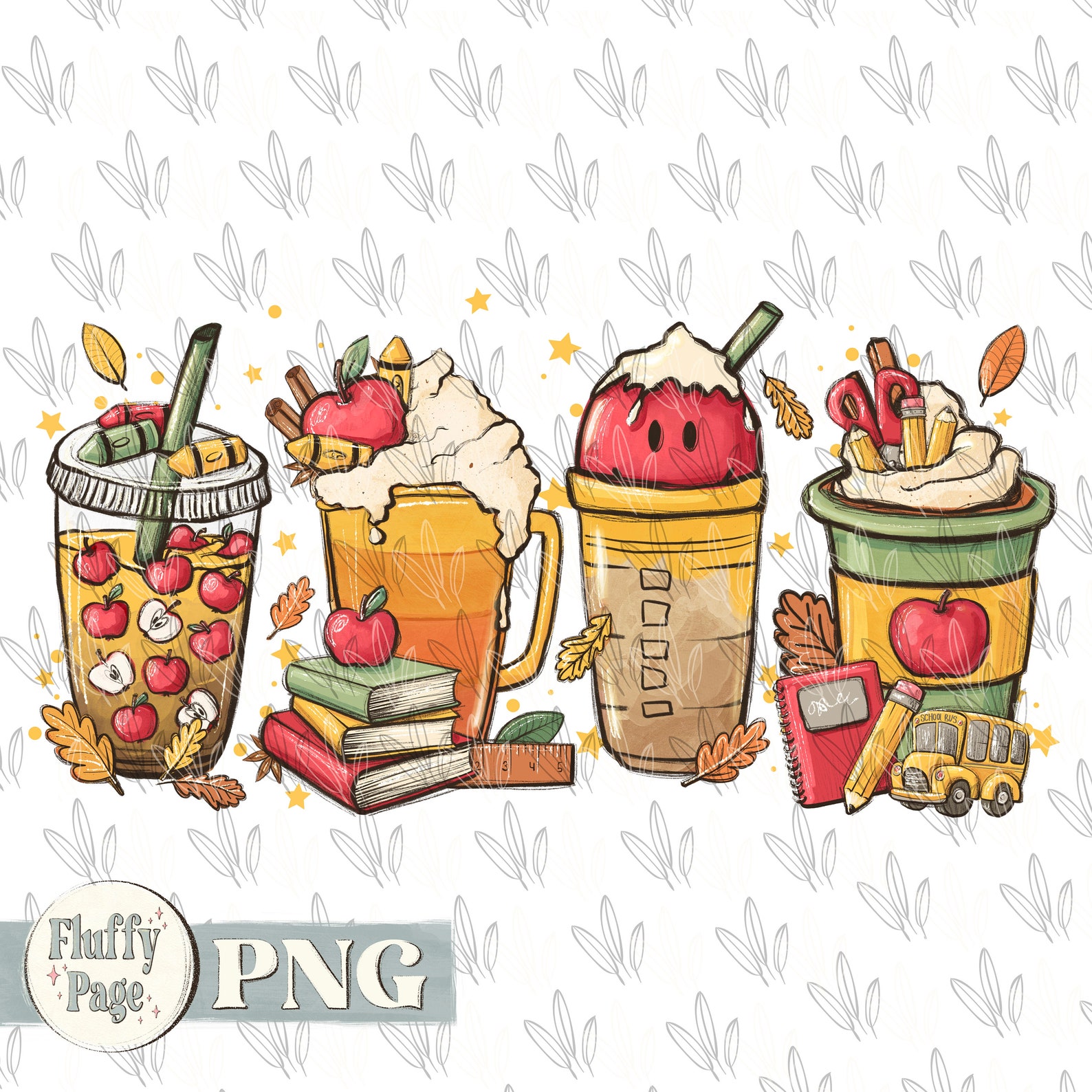 Back to School Latte PNG, Apple Teacher Fuel Coffee Cups, Teach Love ...