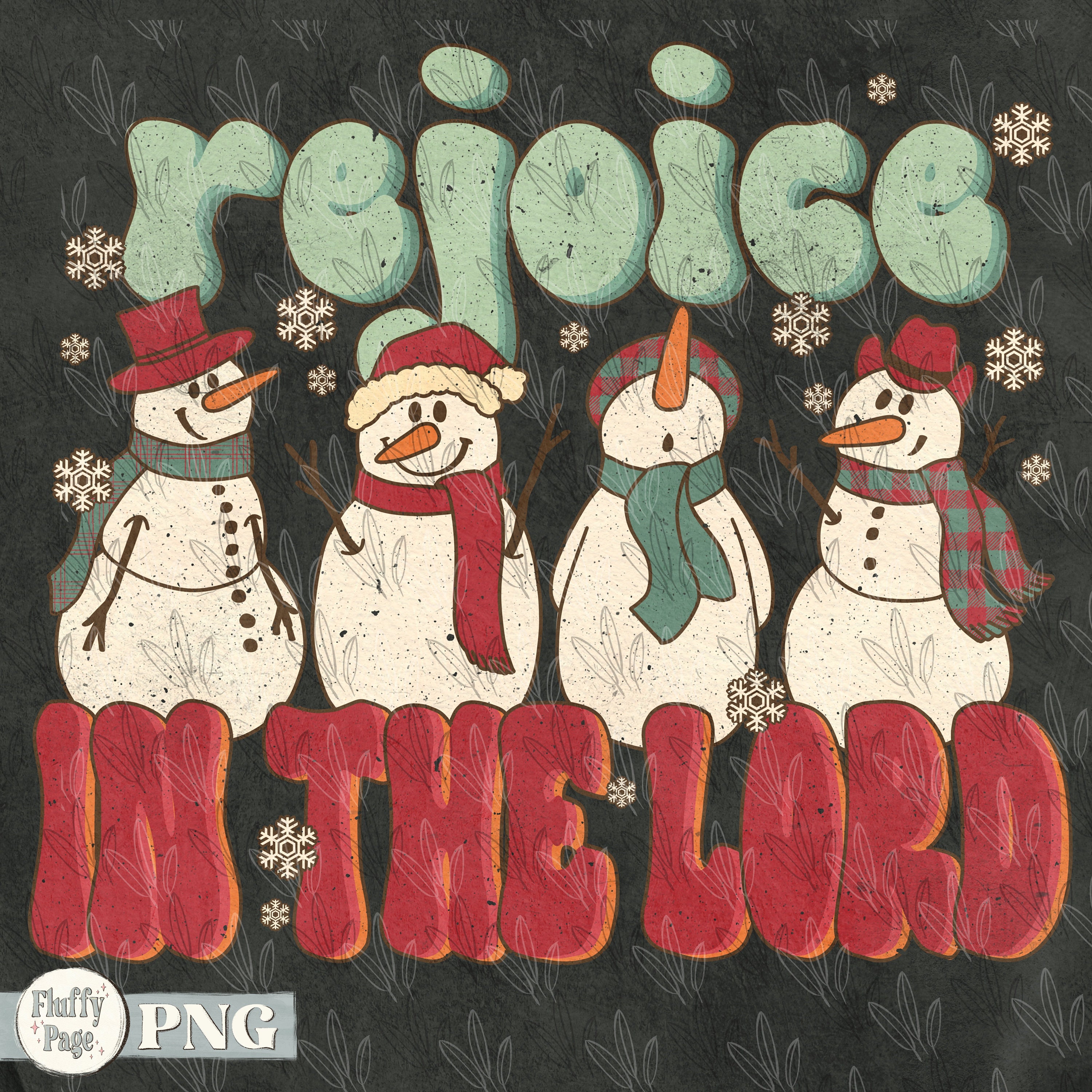 Rejoice in the Lord PNG, Cute Christmas, Retro Vintage Characters ...