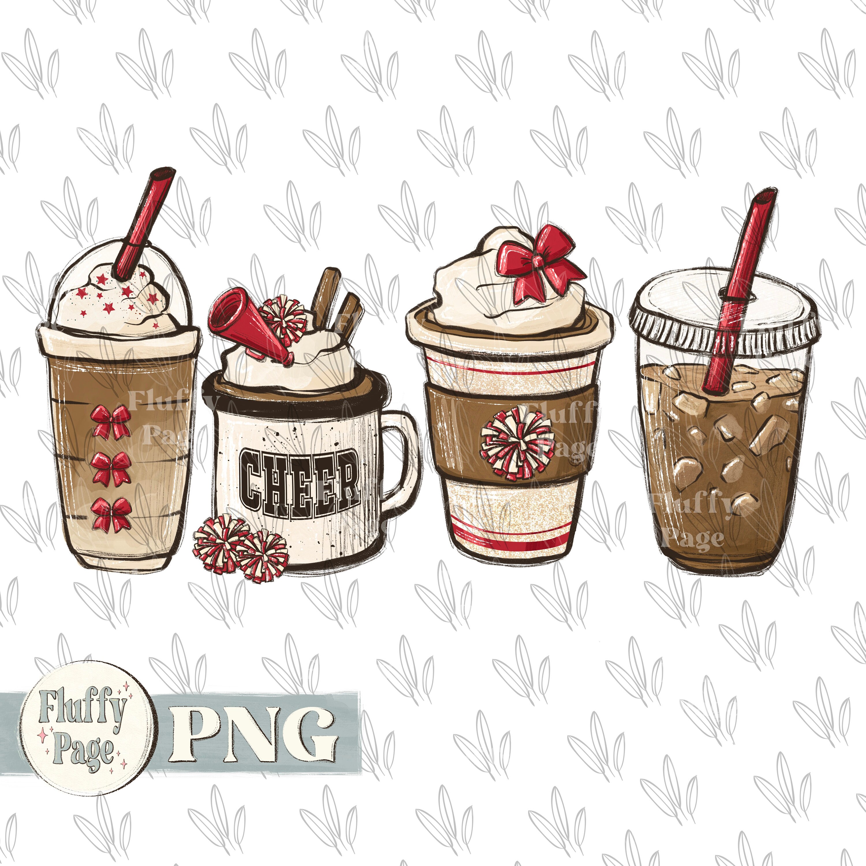 Cheerleading Coffee PNG Cheer Latte Coffee Cups Megaphone - Etsy