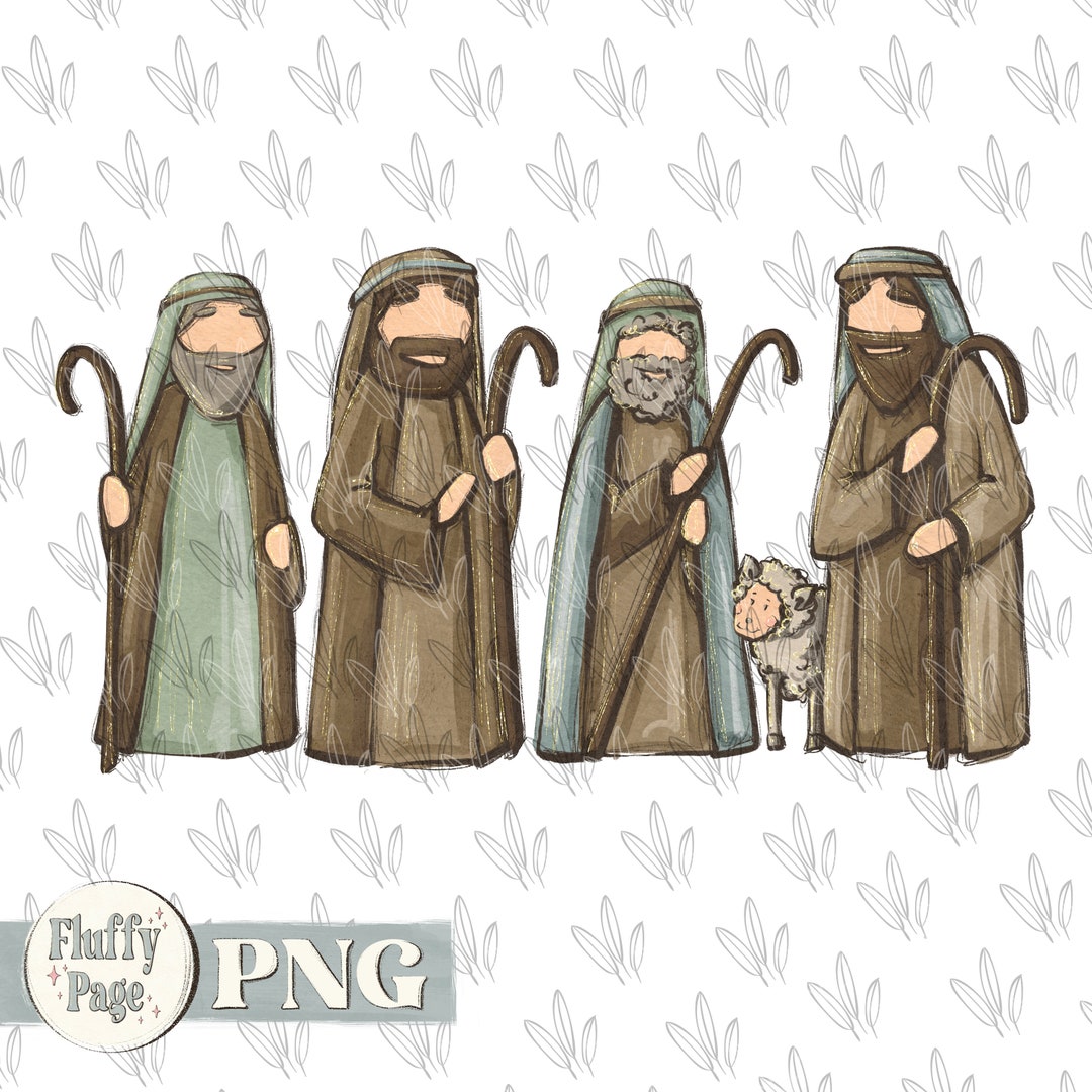 Christmas Shepherds PNG, Let Us Adore Him, Bible Verse, Jesus is Born ...