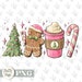 Pink Christmas Mood PNG, Gingerbread Cookies, Candy Cane, Tree Coffee ...