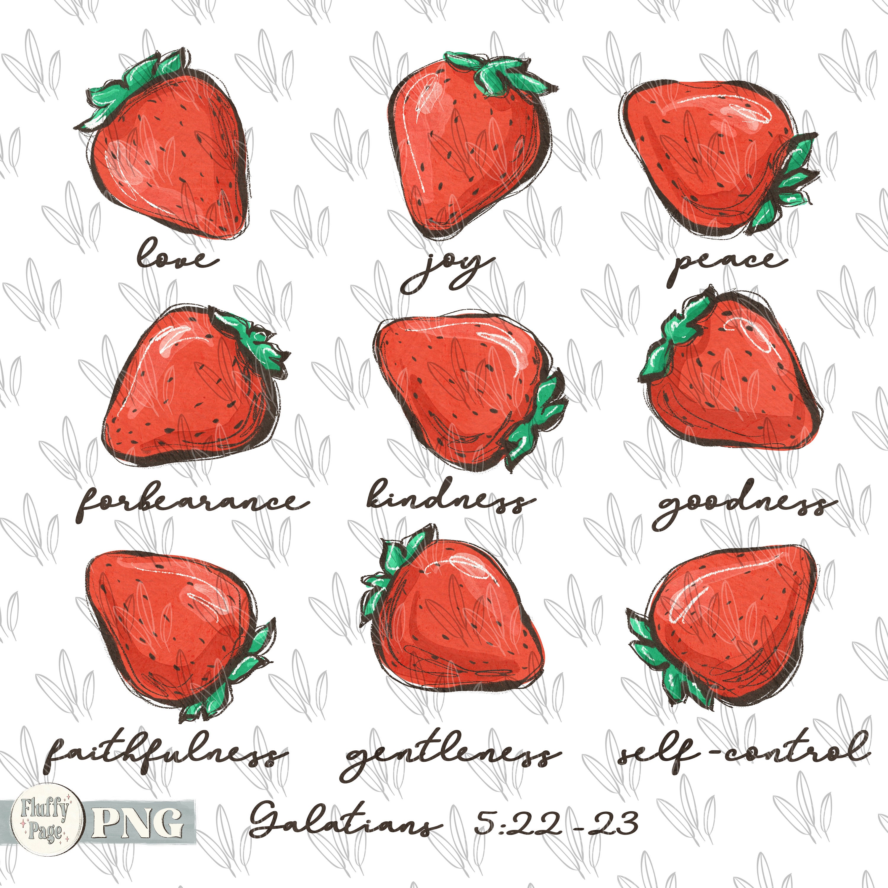 The Fruits of the Spirit PNG, Strawberry Somer, Galatians, Christian ...