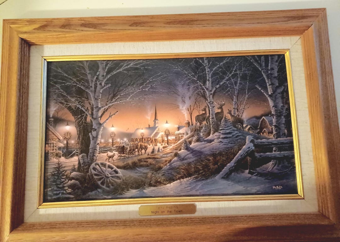 1994 Terry Redlin 'night on the Town' Wood Framed and Matted Limited ...