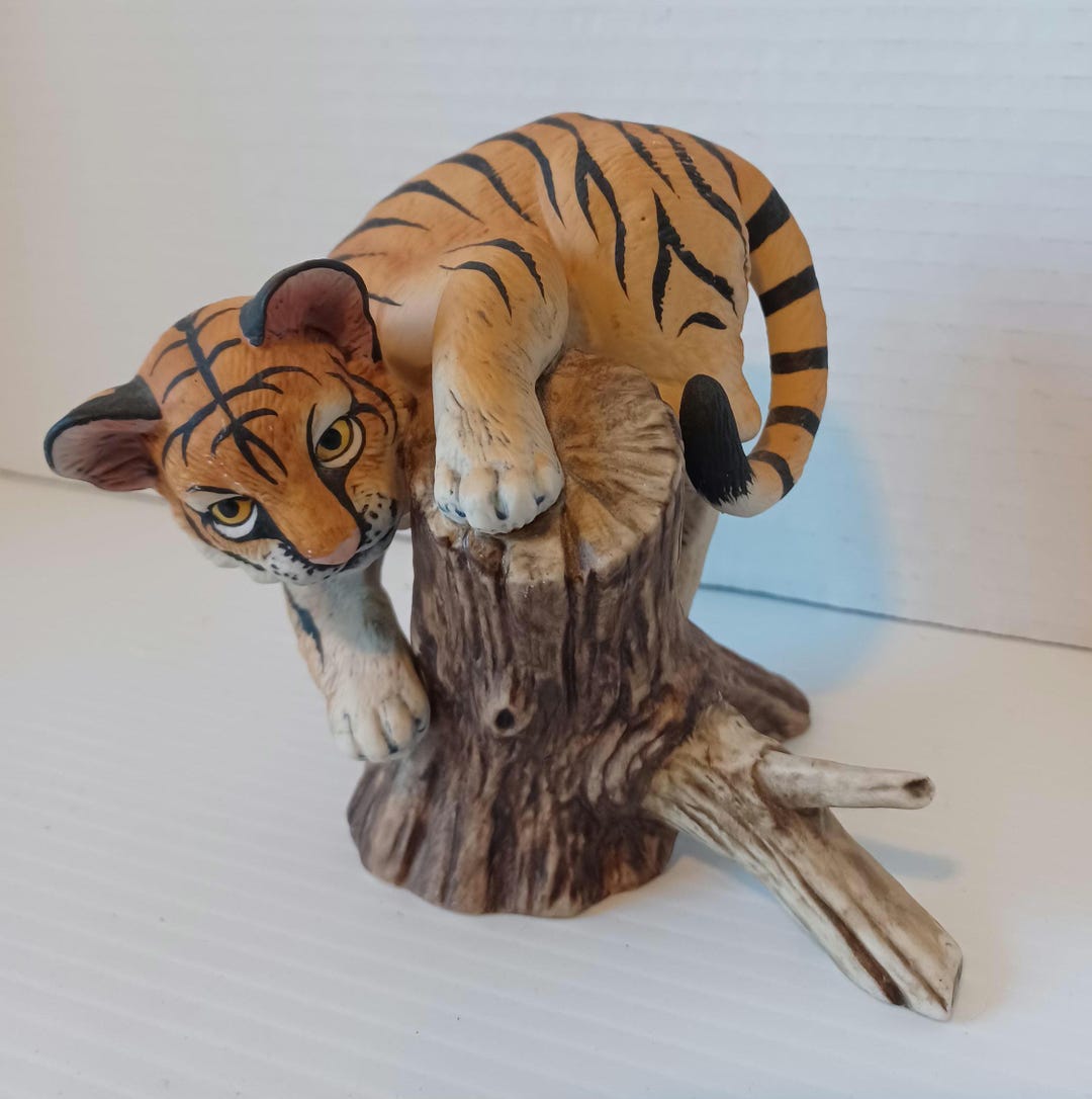 ANDREA BY SADEK 5" Tiger Cub Porcelain Bisque Figurine 1989 #1474 - Etsy