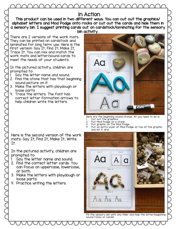 Say It, Find It, Make It, Write It- With Letter Cards and Beginning ...