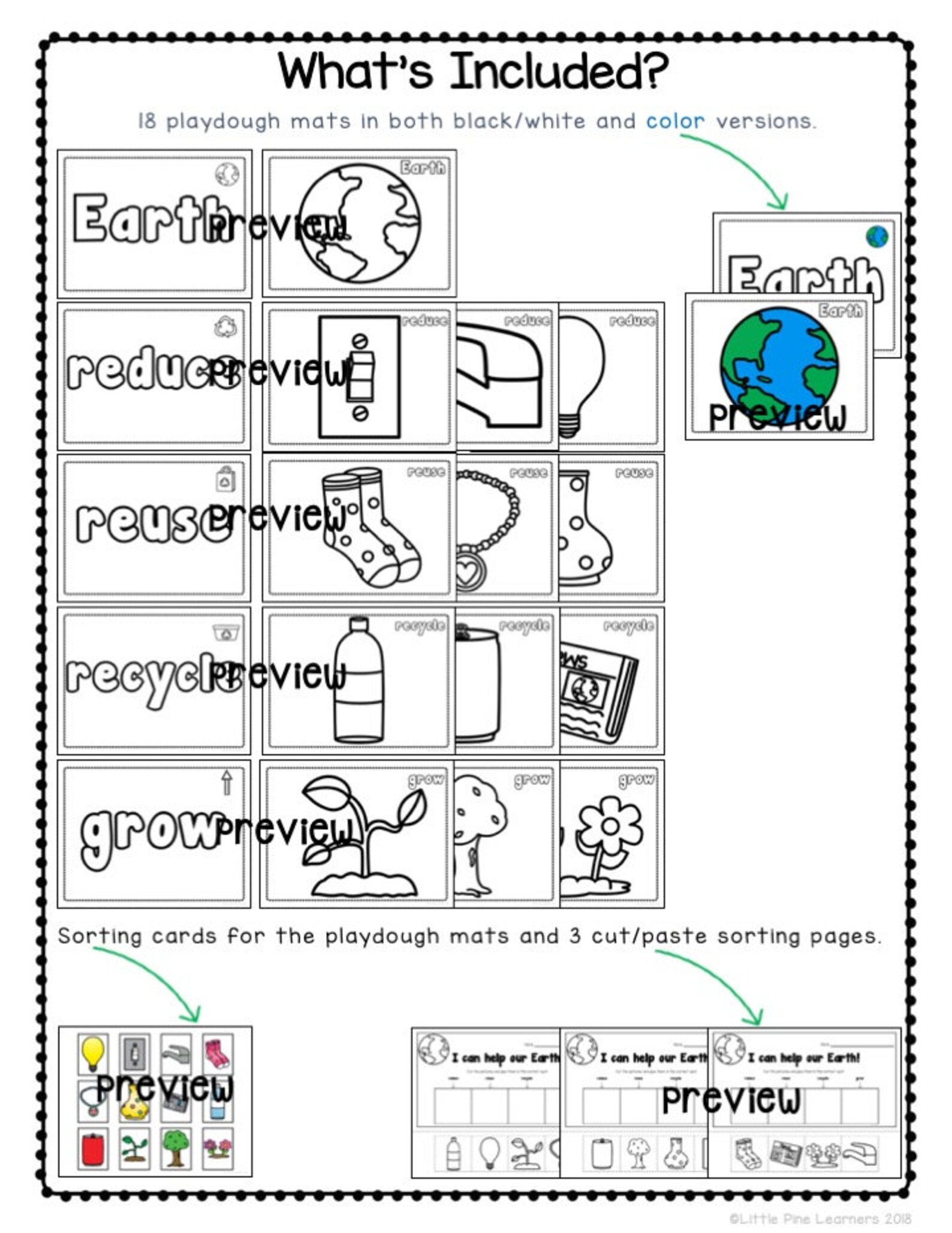 Earth Day Playdough and Loose Parts Mats - Etsy
