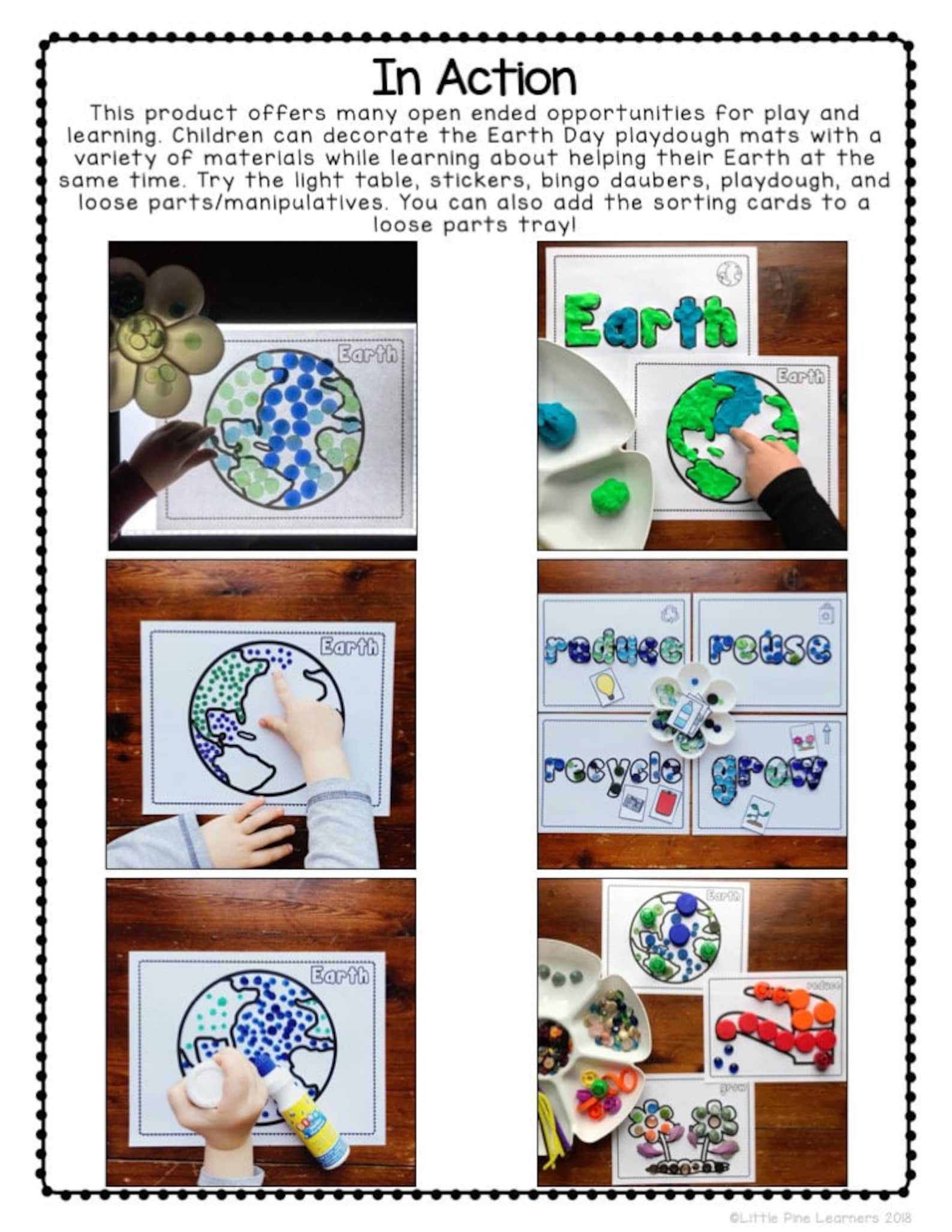 Earth Day Playdough and Loose Parts Mats - Etsy