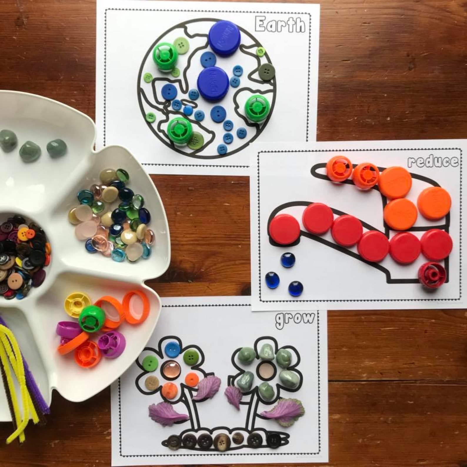 Earth Day Playdough and Loose Parts Mats - Etsy