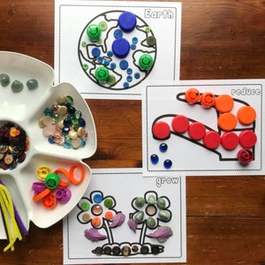 Earth Day Playdough and Loose Parts Mats - Etsy