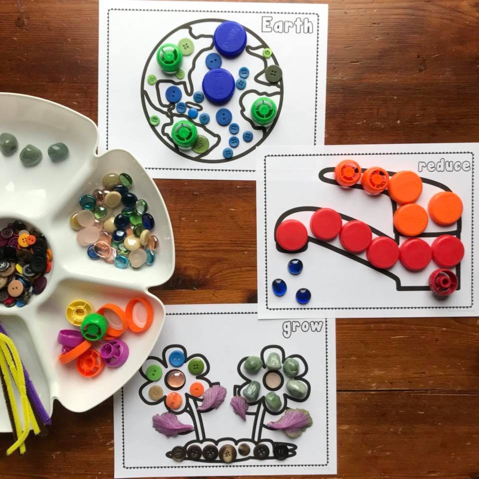 Earth Day Playdough and Loose Parts Mats - Etsy