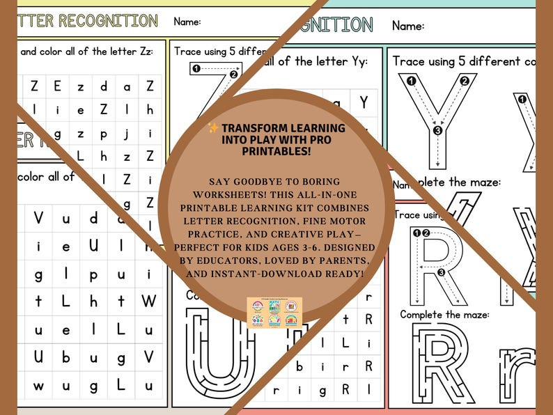 Letter A-Z Hunt Printables | Alphabet Recognition & Tracing Worksheets ...