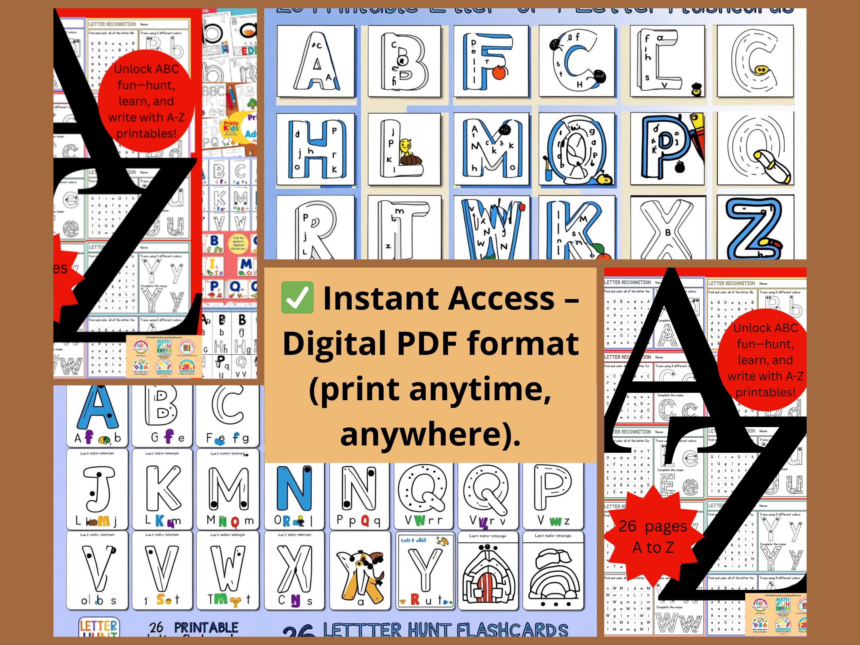 Letter A-Z Hunt Printables | Alphabet Recognition & Tracing Worksheets ...