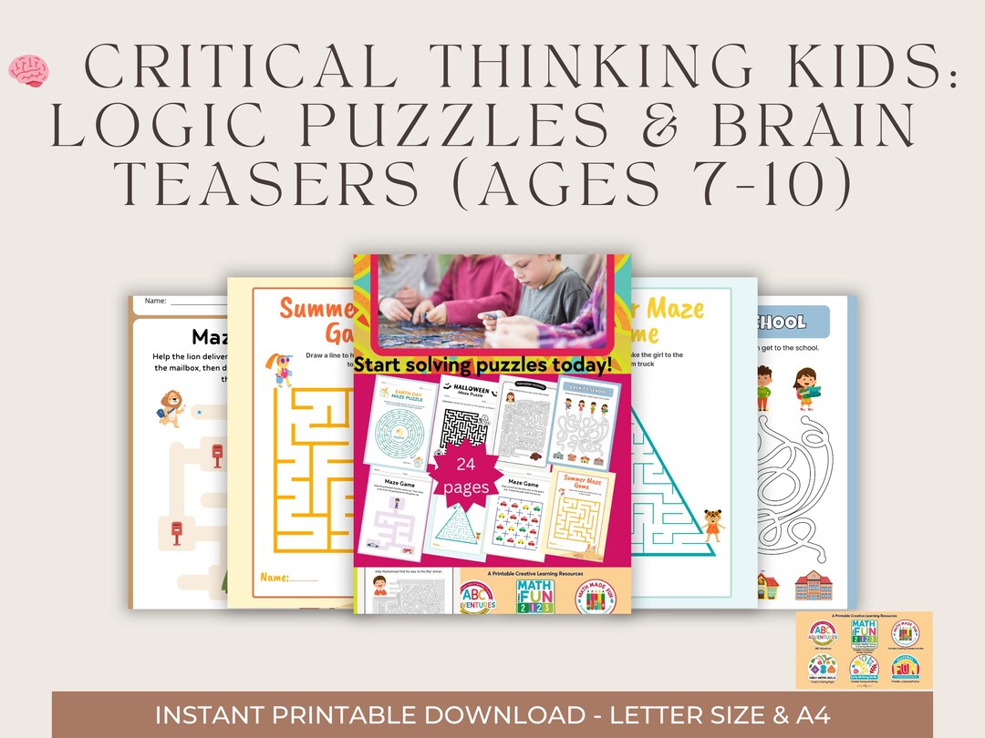 Critical Thinking Kids: Logic Puzzles & Brain Teasers (ages 7-10) Give ...