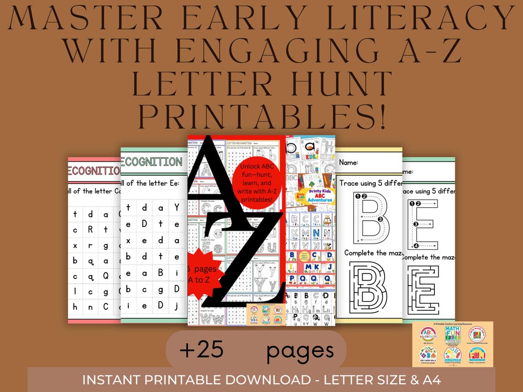 Letter A-Z Hunt Printables | Alphabet Recognition & Tracing Worksheets ...