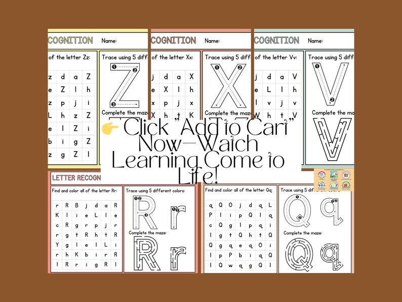 Letter A-Z Hunt Printables | Alphabet Recognition & Tracing Worksheets ...