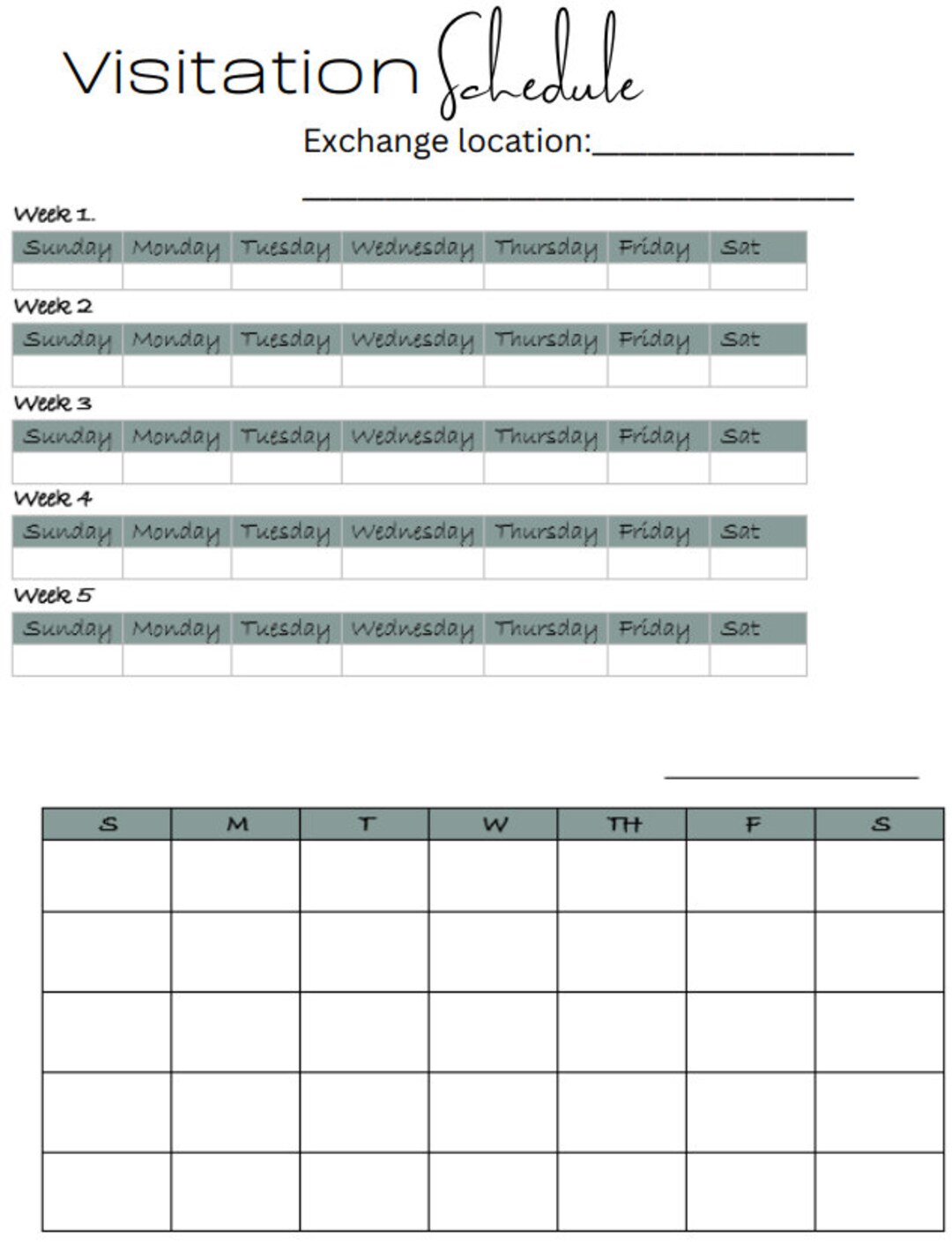 Visitation Organizer/tracker - Etsy