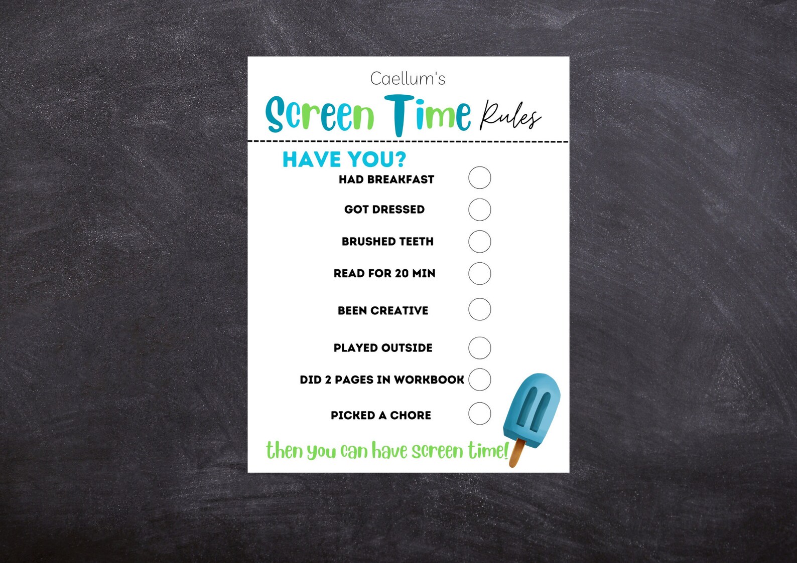 Editable Screen Time Rules Checklist Screentime Reward Chart Checklist ...