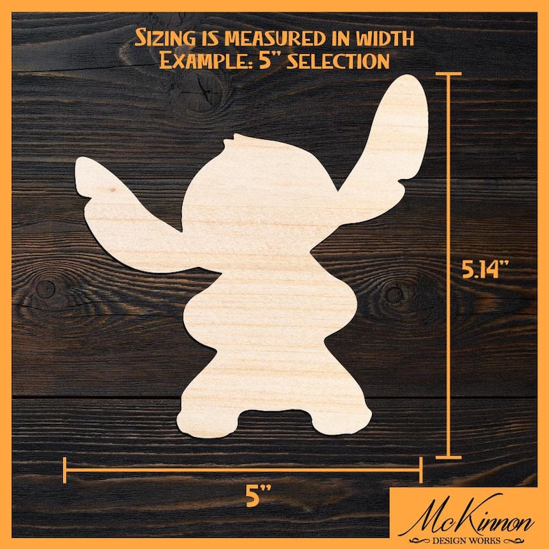 Stitch Cutout, Lilo and Stitch Laser Cut Unfinished Wood Shapes, Stitch ...