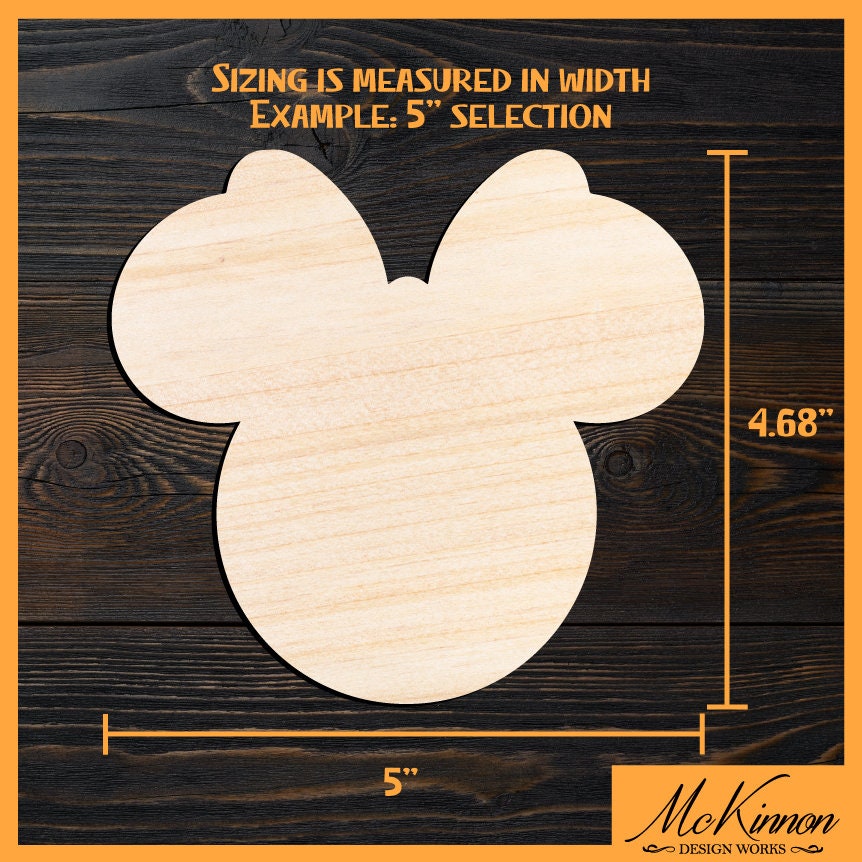 Minnie Mouse Cutout, Minnie Mouse Laser Cut Unfinished Wood Shapes ...
